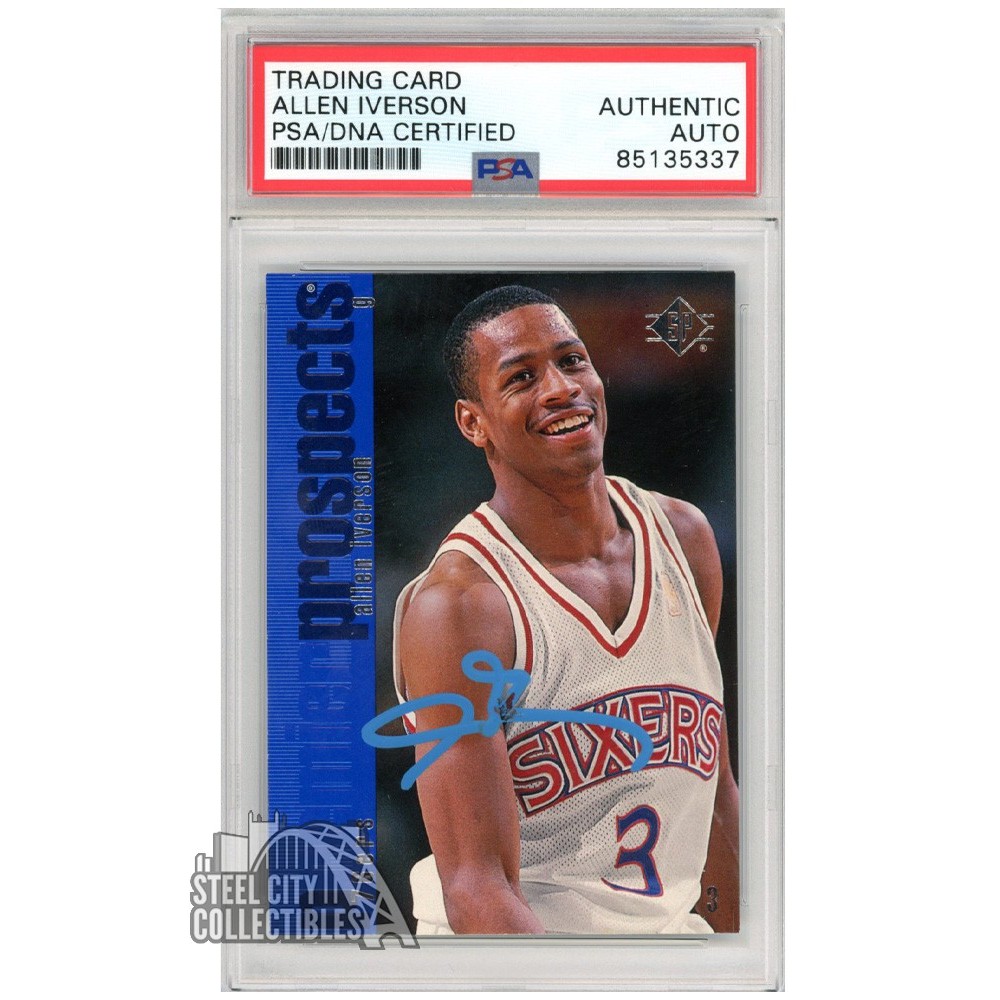 Allen Iverson 1996-97 Upper Deck SP Autograph Rookie Card #141 PSA/DNA ...