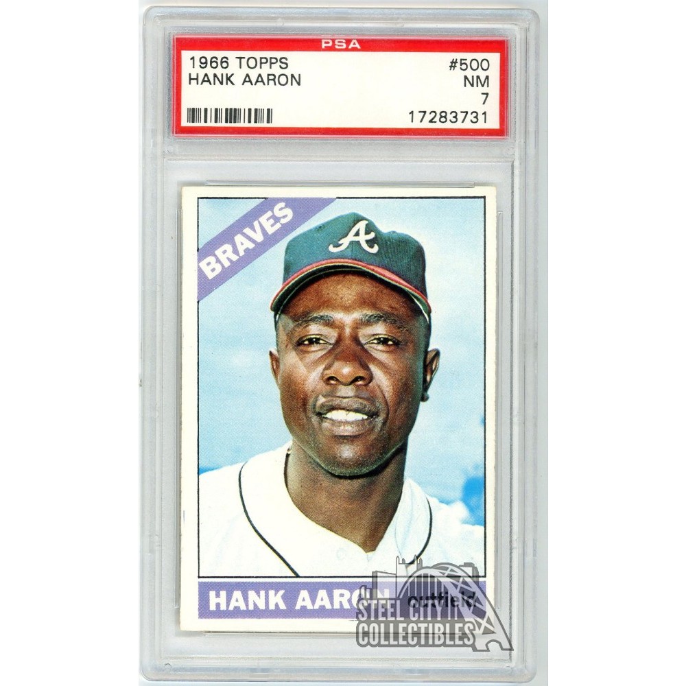Hank Aaron 1966 Topps Card #500 PSA 7 NM | Steel City Collectibles