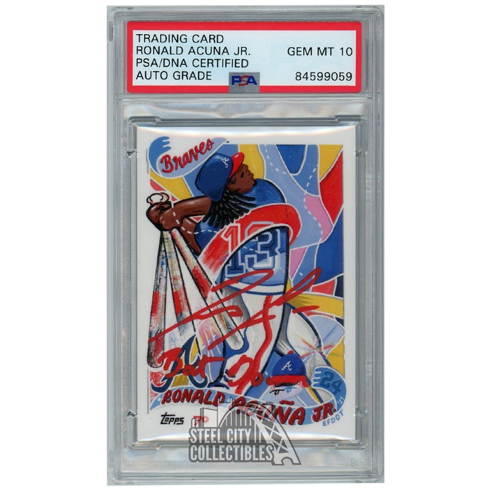 Ronald Acuna Jr 2021 Topps Project 70 Autograph "Bat Down" Card #130 ...