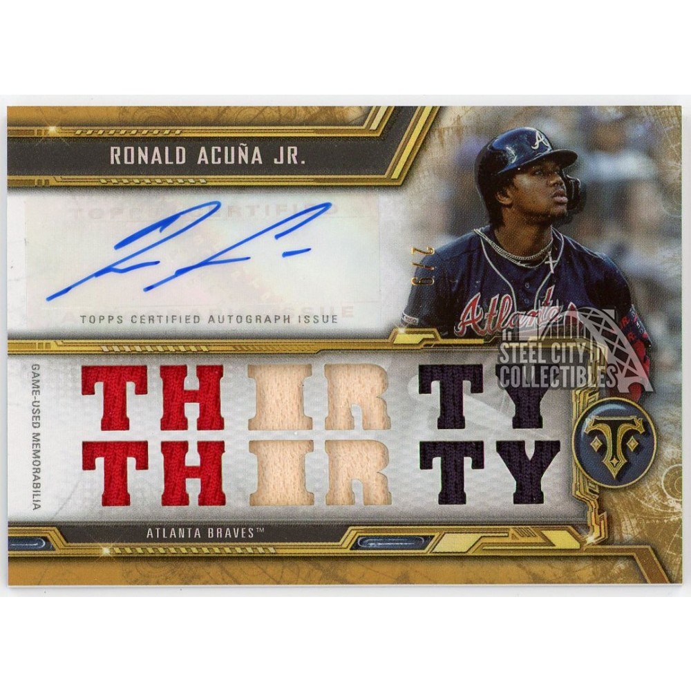 Ronald Acuna Jr 2020 Triple Threads Gold Relic Autograph Card #TTAR-RA2 ...