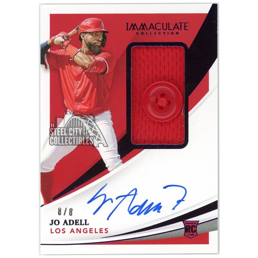 Jo Adell 2021 Panini Immaculate Rookie Button Patch Autograph Card #103 ...