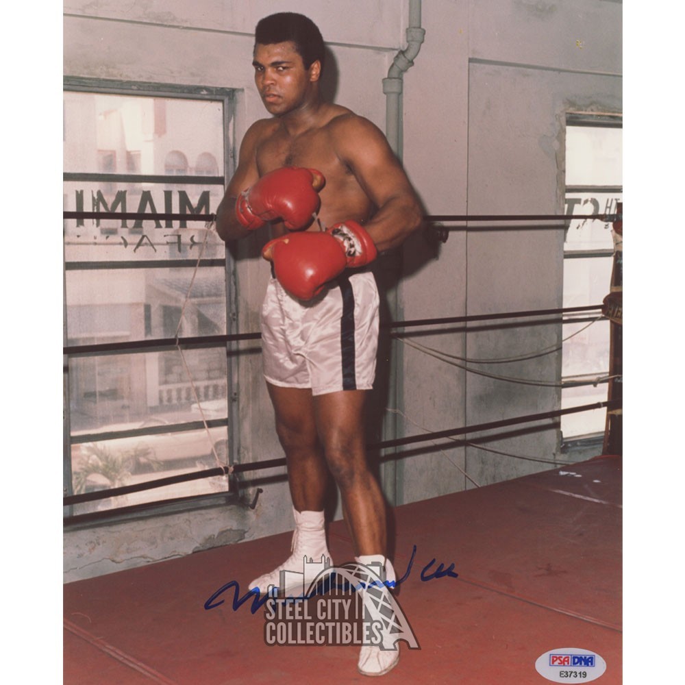 Muhammad Ali Autographed 8x10 Photo Boxing Pose In Ring- PSA/DNA E37319 ...