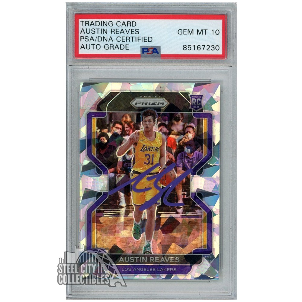 Austin Reaves 2021-22 Panini Prizm Ice Autograph Rookie Card #165 PSA ...
