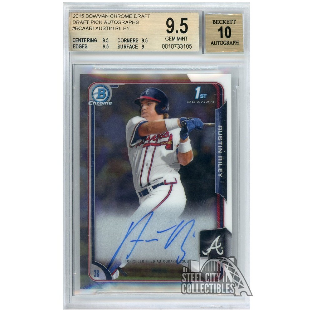 Austin Riley 2015 Bowman Chrome Draft 1st Autograph Card #BCA-ARI BGS 9 ...