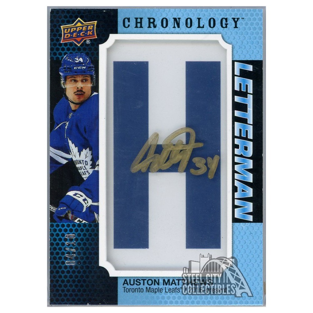 Auston Matthews 2019-20 Upper Deck Chronology Letterman Autograph Card ...