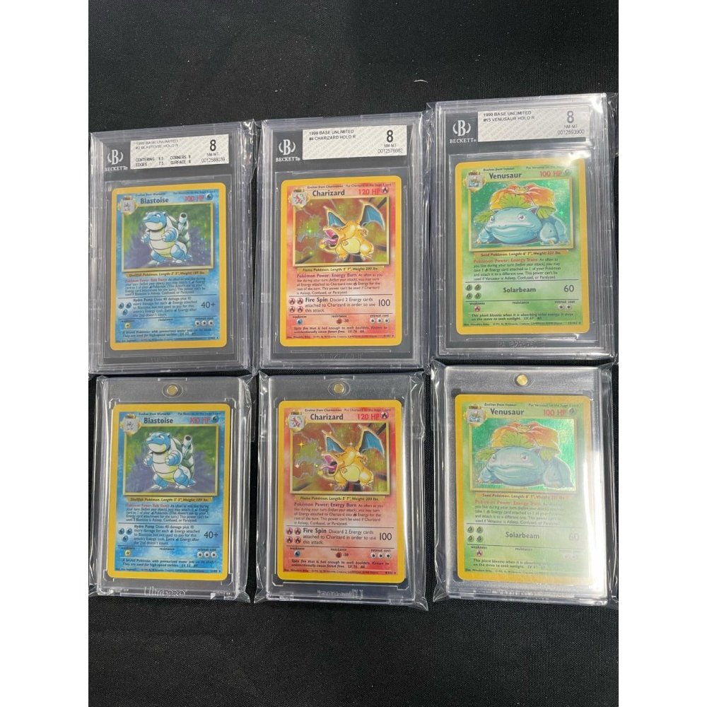 1999 Pokemon Complete Base 102 Card Set Unlimited Random Card # Group ...