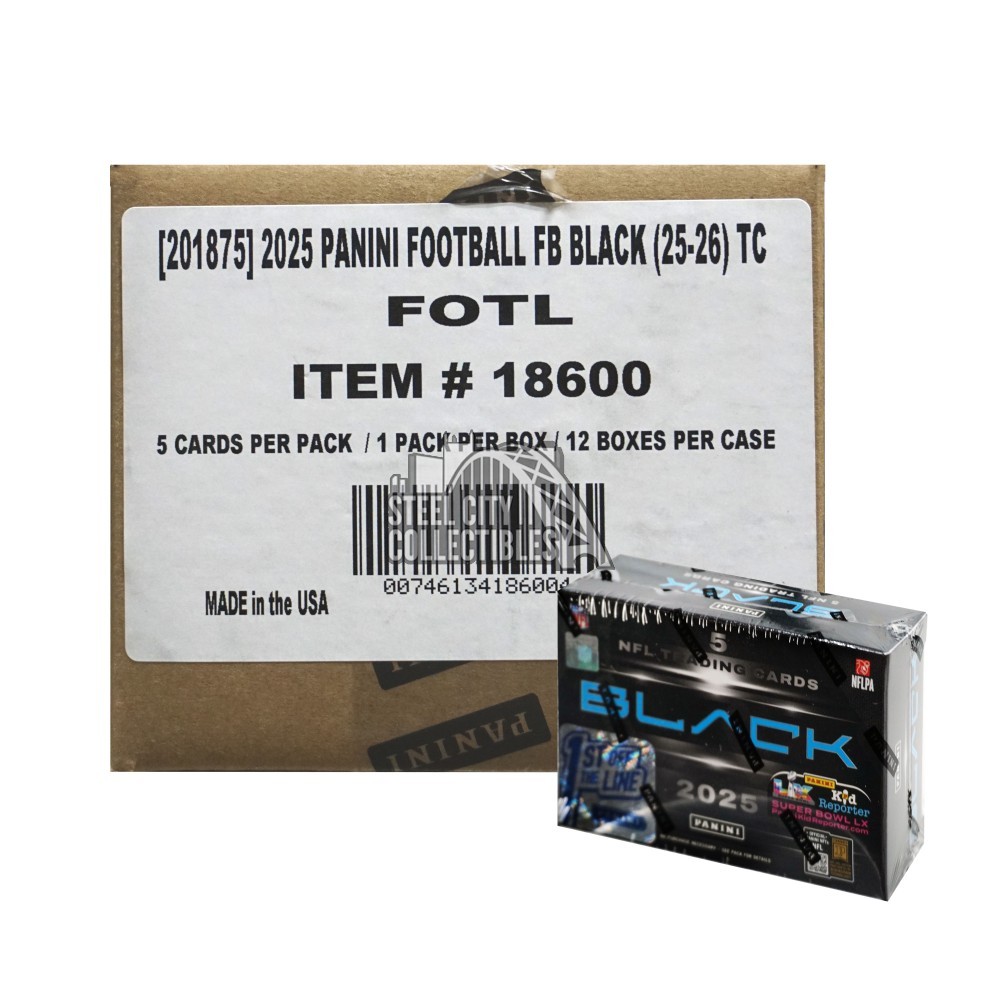 2025 Panini Black Football Hobby 12-Box Case - 1st Off The Line (FOTL ...
