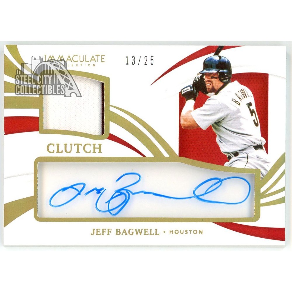 Jeff Bagwell 2021 Panini Immaculate Clutch Patch Autograph Card #CCM-JB ...