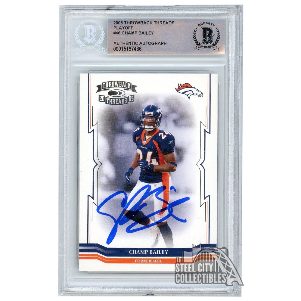 Champ Bailey 2005 Donruss Throwback Threads Playoff Autograph Card #46 ...