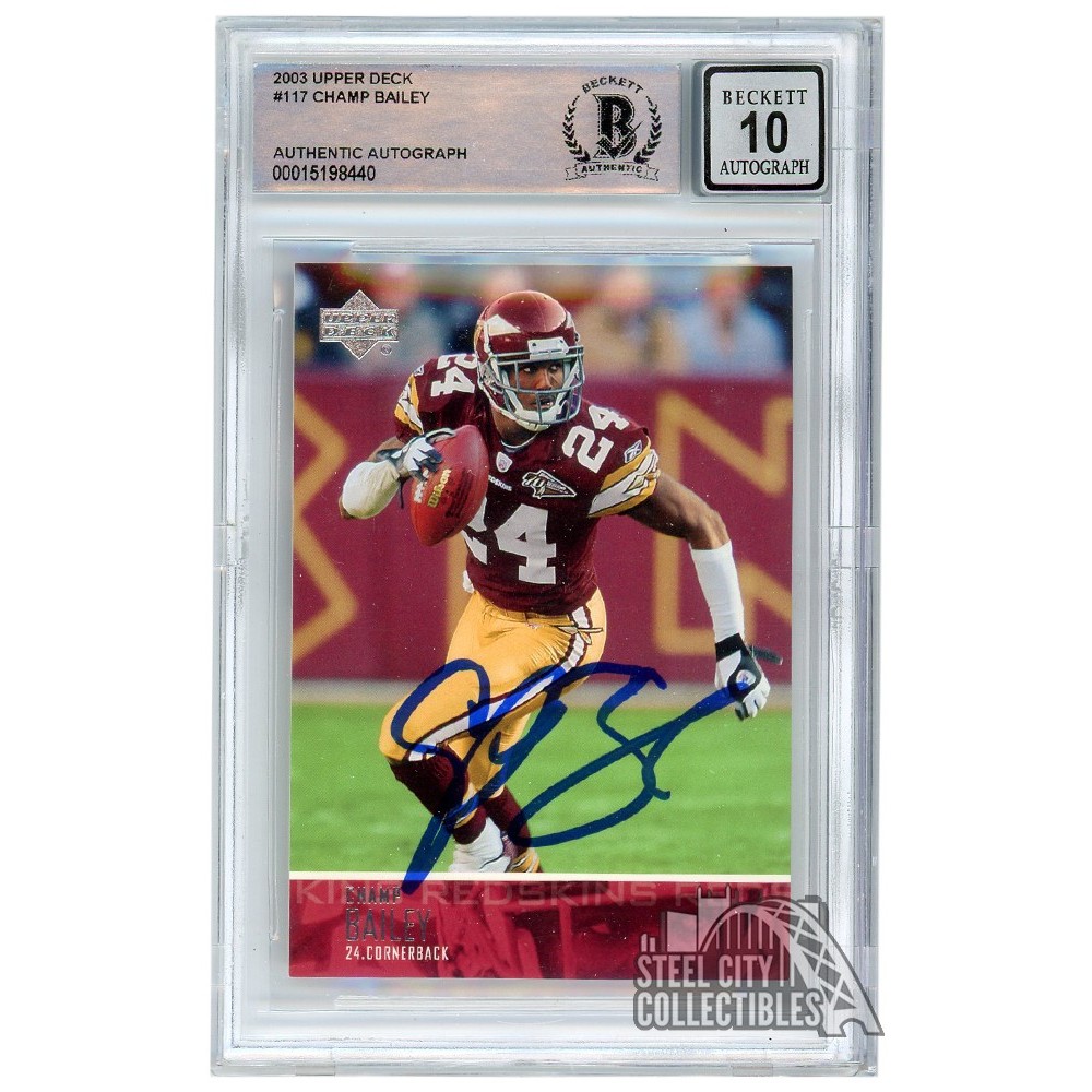 Champ Bailey 2003 Upper Deck Autograph Card #117 BAS 10 | Steel City ...