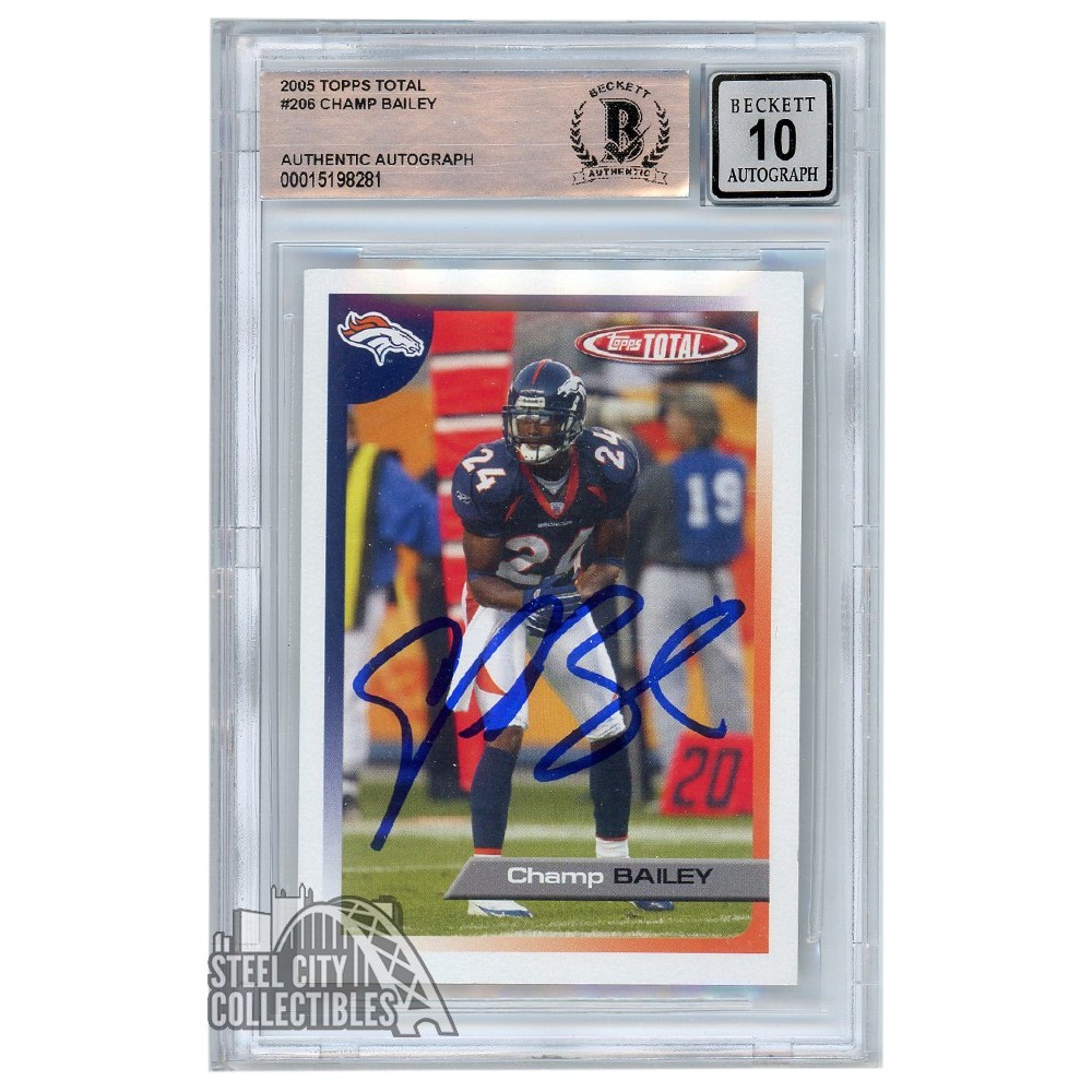 Champ Bailey 2005 Topps Total Autograph Card #206 BAS 10 | Steel City ...