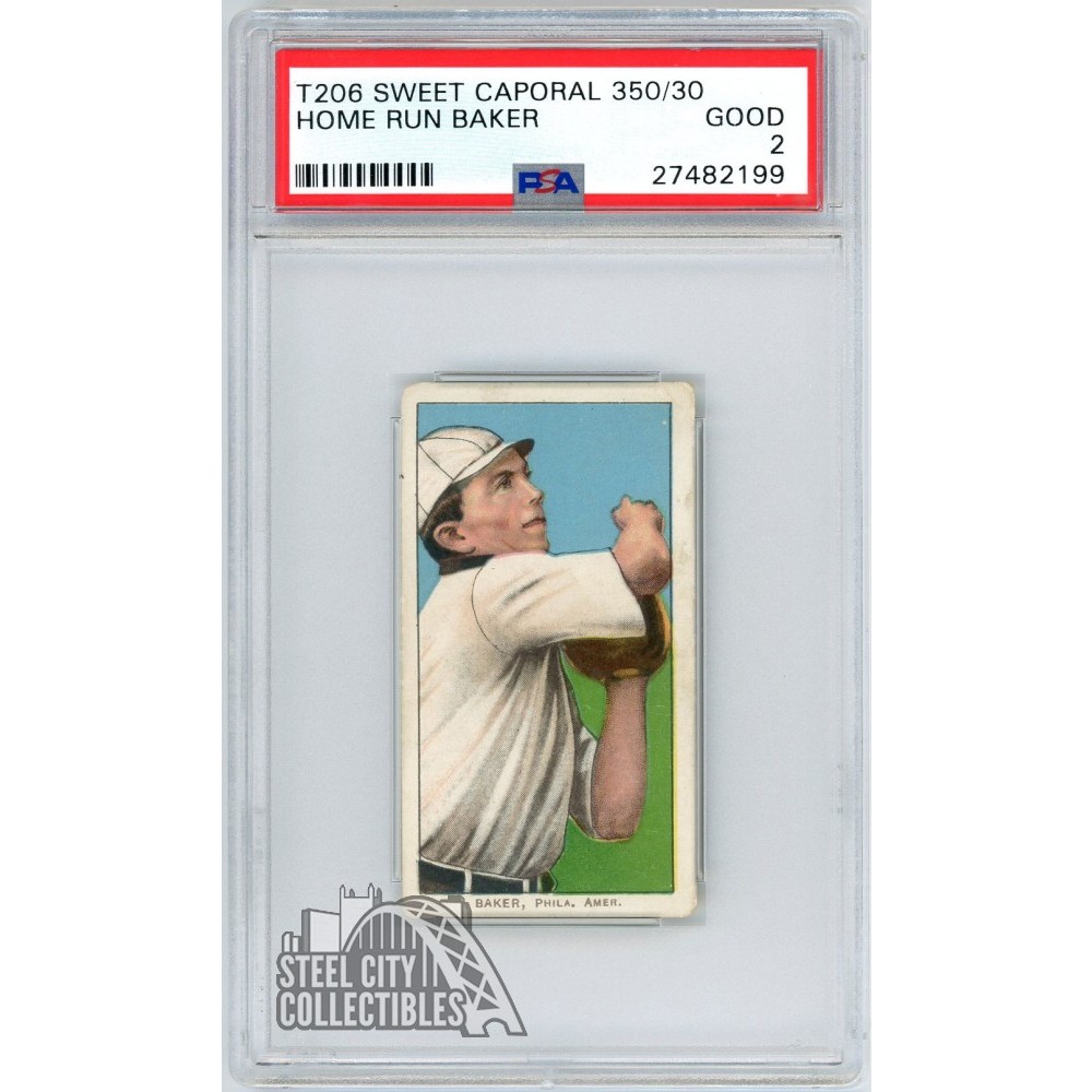 Home Run Baker 1909-11 T206 Sweet Caporal 350/30 Card PSA 2 Good | Steel City Collectibles