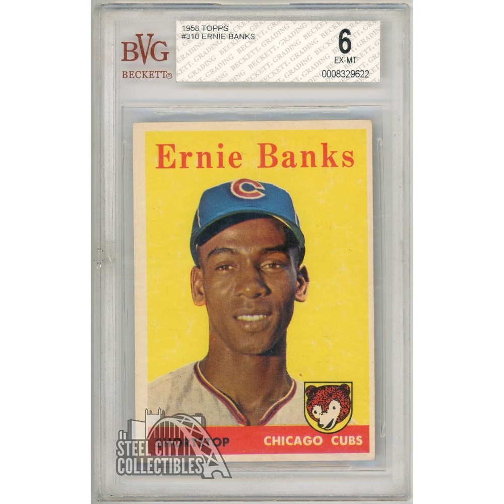 Ernie Banks 1958 Topps Card #310 BVG 6 EX-MT | Steel City Collectibles