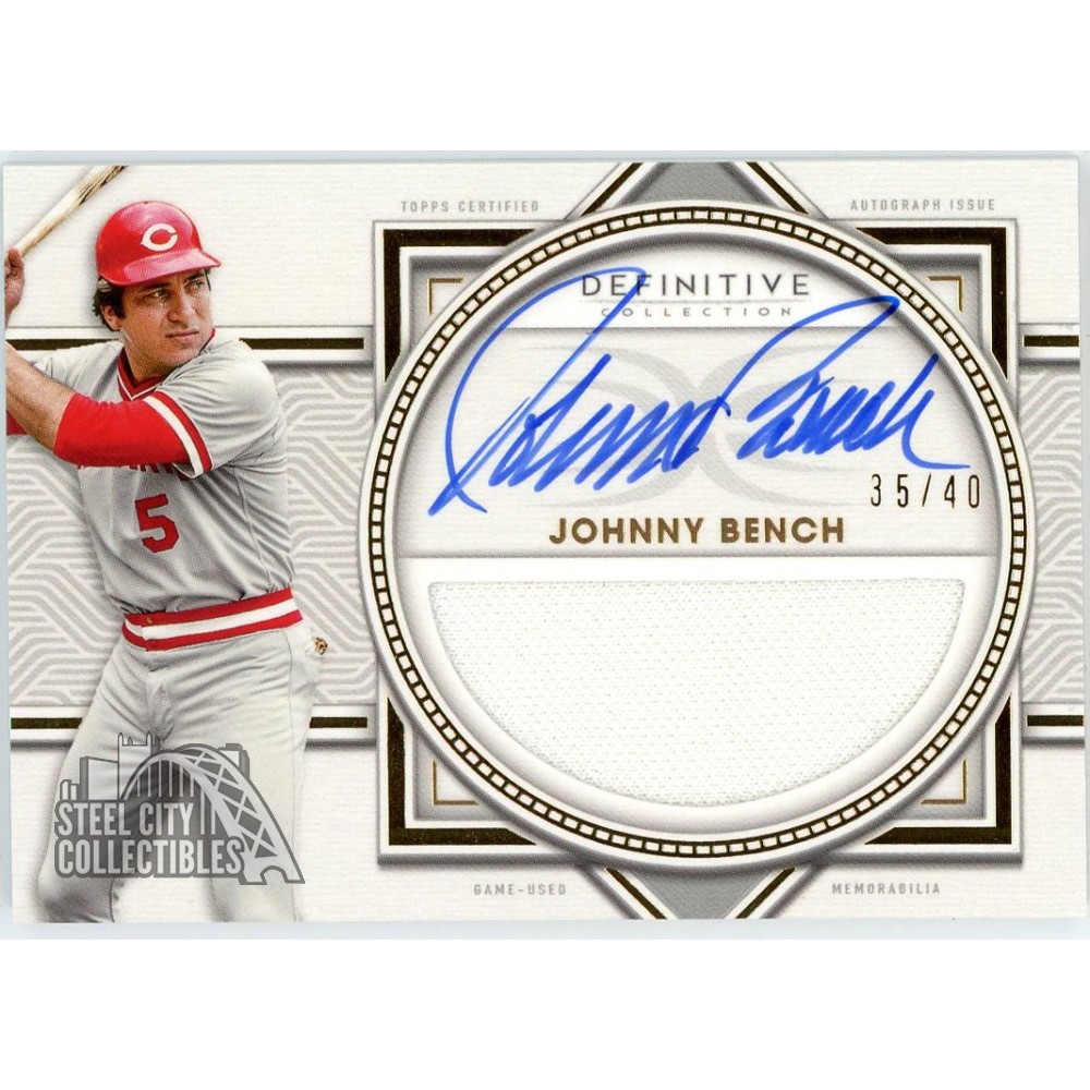 Johnny Bench 2022 Topps Definitive Jersey Autograph Card #DARC-JB 35/40 ...