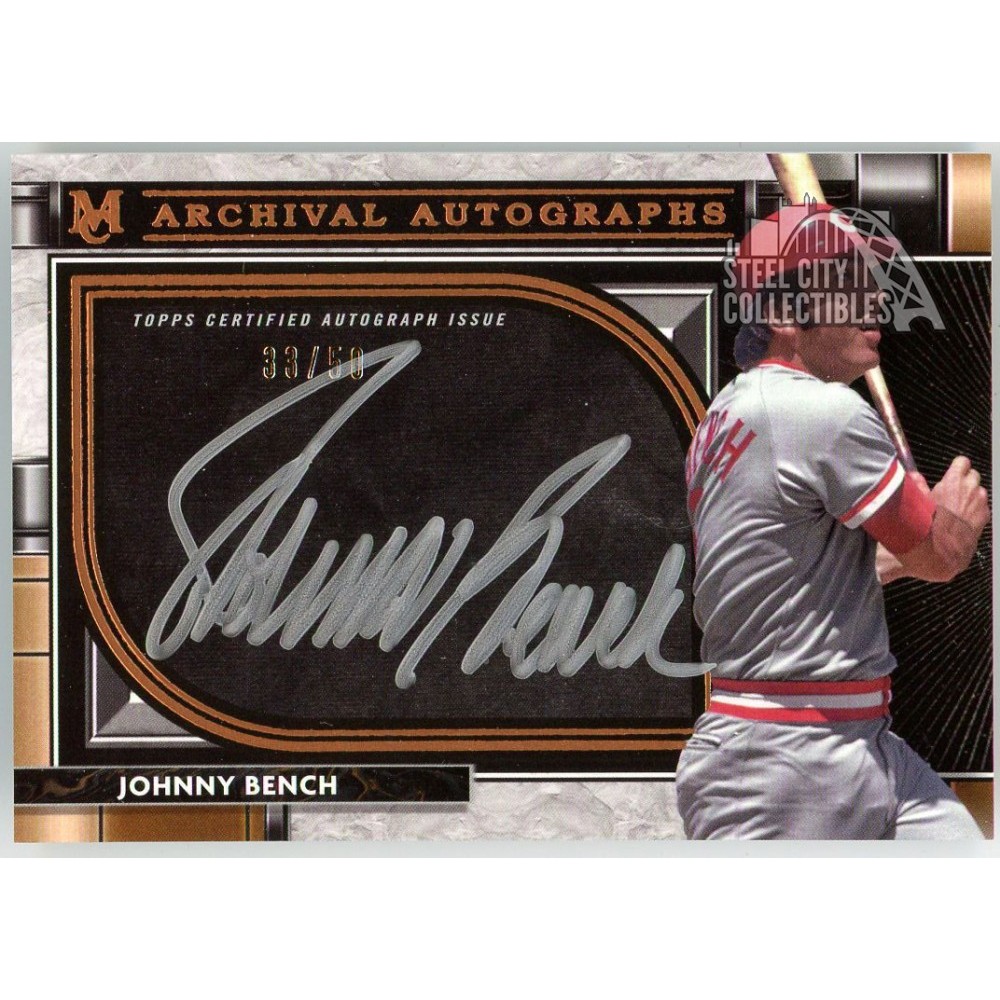 Johnny Bench 2021 Topps Museum Archival Autograph Card #AA-JB 33/50 ...