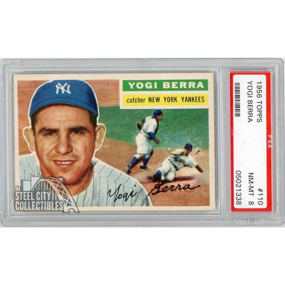Yogi Berra 1956 Topps Baseball Card #110 PSA 8 | Steel City Collectibles