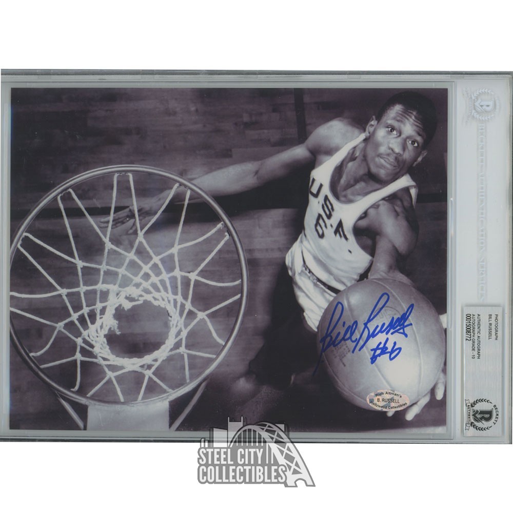 Bill Russell Autographed 8x10 U.S.F. Photo W/ #6 Inscription Auto Grade ...