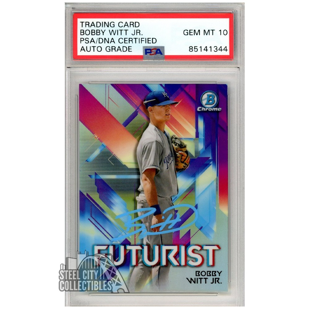 Bobby Witt Jr 2021 Bowman Chrome Futurist Autograph Card #FUT-BW PSA ...
