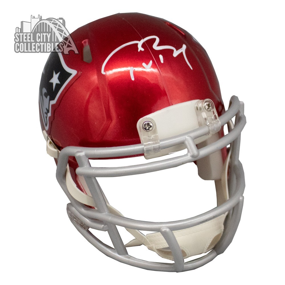 Tom Brady Autographed New England Flash Mini Football Helmet - Fanatics ...