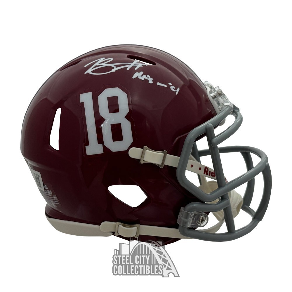 Bryce Young INSC Autographed Alabama Speed Mini Football Helmet - BAS ...