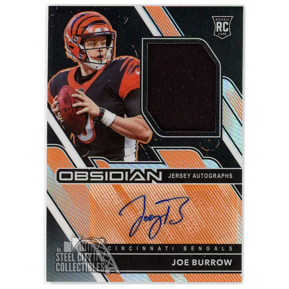 Joe Burrow 2020 Panini Obsidian Orange Rookie Jersey Autograph Card ...