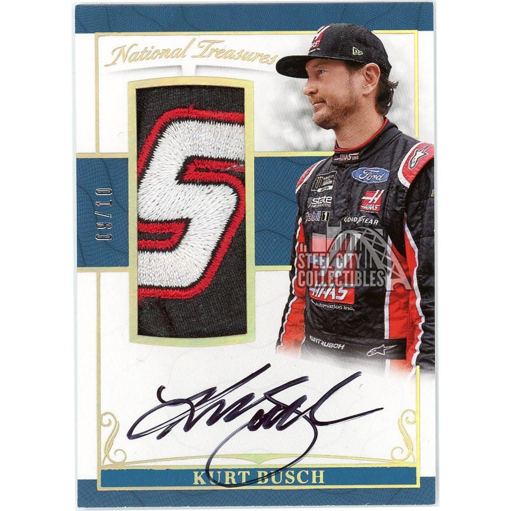 Kurt Busch 2017 Panini National Treasures Race-Used Patch Autograph # ...