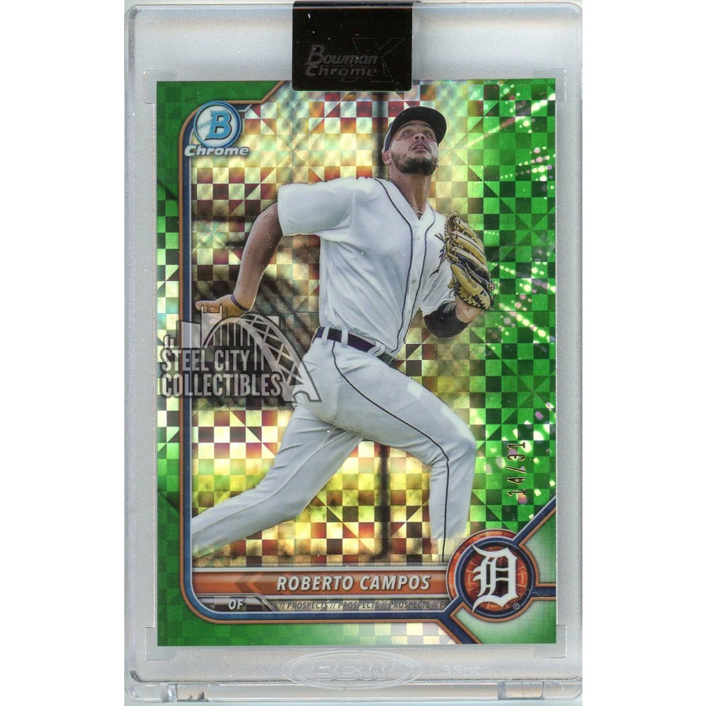 Roberto Campos 2022 Bowman Chrome X Green X-Fractor Card #BCP-216 14/31 ...