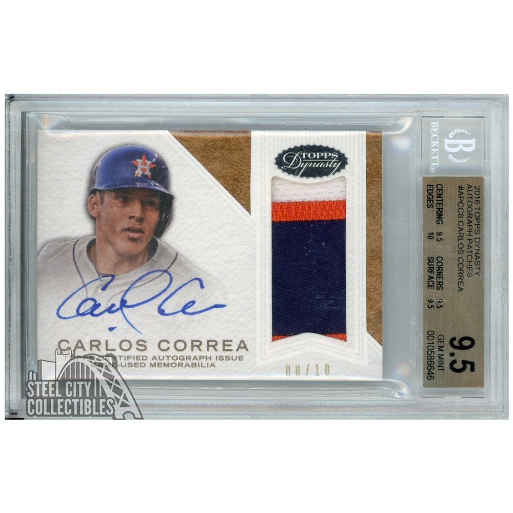 Carlos Correa 2016 Topps Dynasty Autograph Patch Card #AP-CC8 8/10 BGS ...