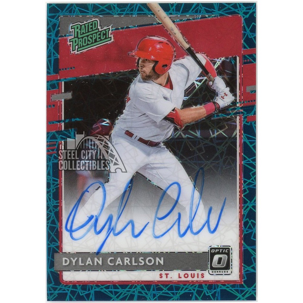 Dylan Carlson 2020 Panini Donruss Optic Rated Prospect Teal Velocity ...
