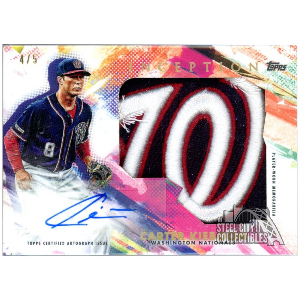 Carter Kieboom 2020 Topps Inception Autograph Jumbo Hat Patch Card #IAH ...