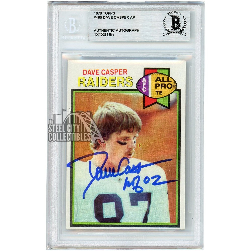 Dave Casper 1979 Topps All-Pro "HOF 02" Autograph Card #460 BAS | Steel City Collectibles