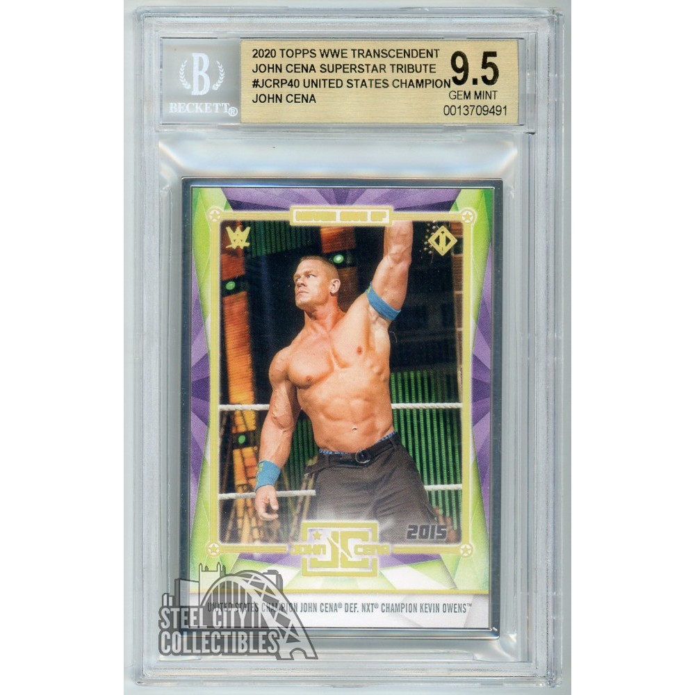 John Cena 2020 Topps WWE Transcendent Cena Def. NXT Champ Owens BGS 9.5 ...