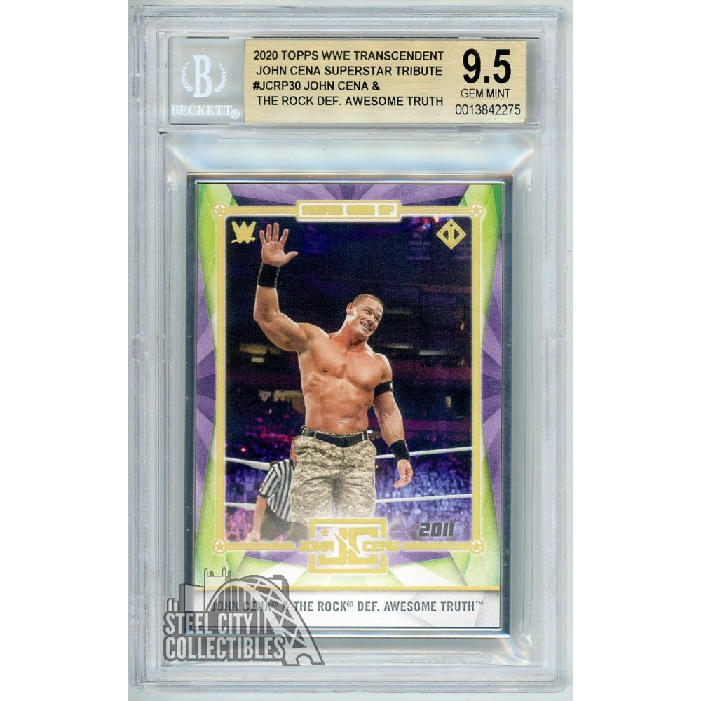 John Cena 2020 Topps WWE Cena & The Rock Def. Awesome Truth BGS 9.5 Gem ...