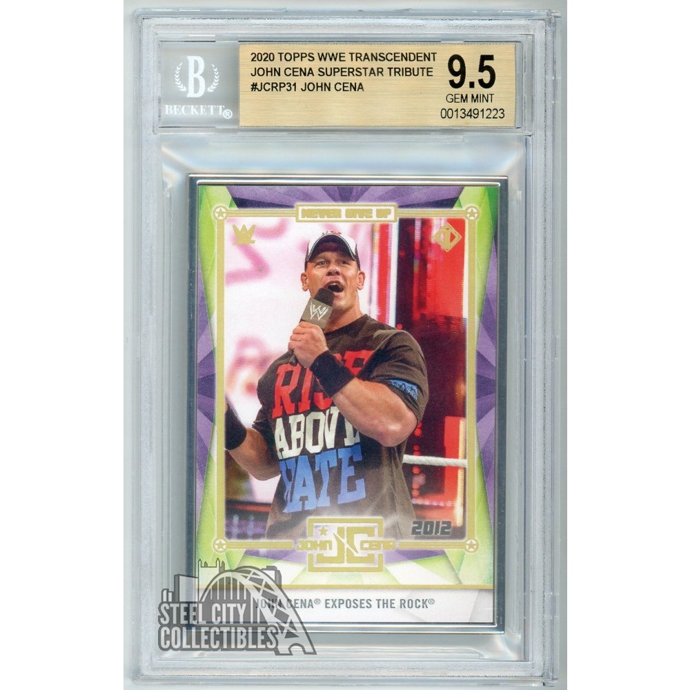 John Cena 2020 Topps WWE Transcendent Cena Exposes The Rock BGS 9.5 Gem ...