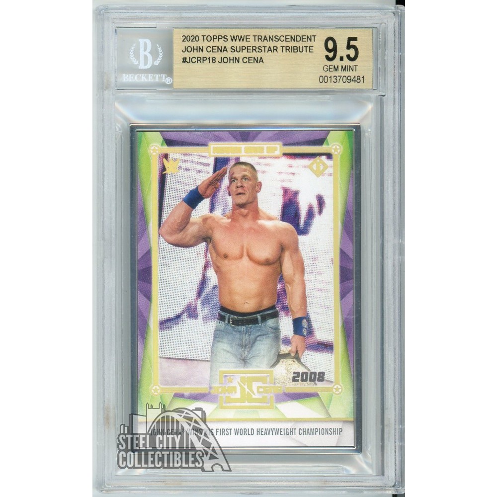 John Cena 2020 Topps WWE Wins First World Heavyweight Title BGS 9.5 Gem ...