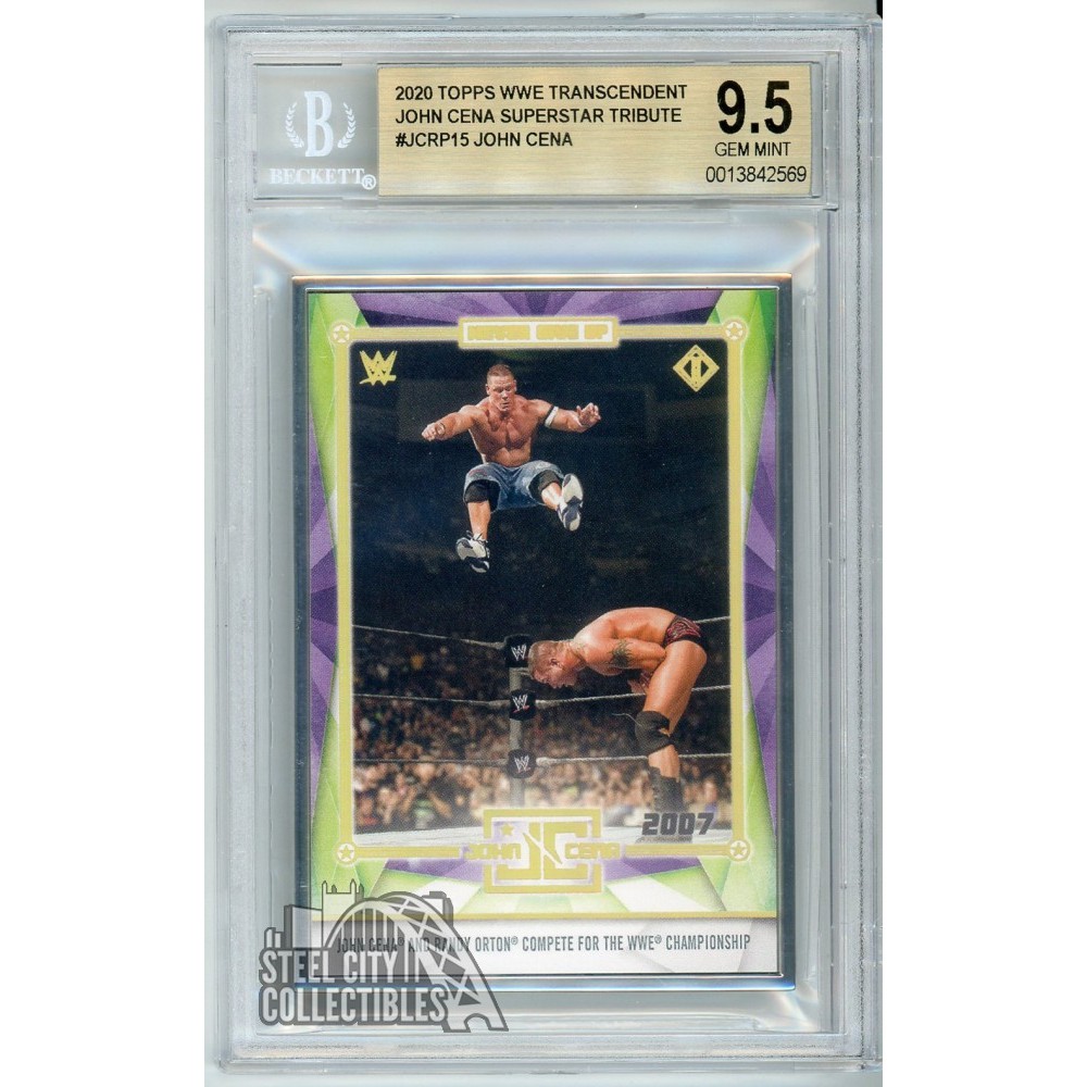 John Cena 2020 Topps WWE Transcendent Cena & Orton Compete BGS 9.5 Gem ...