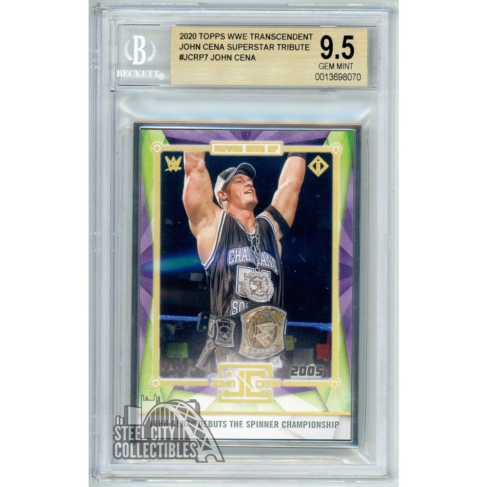 John Cena 2020 Topps WWE Transcendent Debuts The Spinner Champ. BGS 9.5 ...