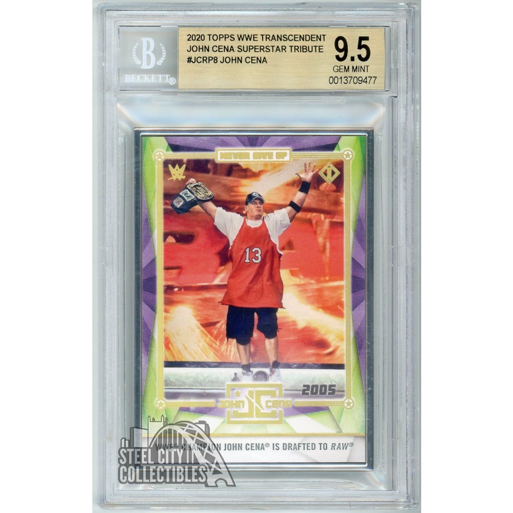 John Cena 2020 Topps WWE Transcendent Cena Drafted To Raw BGS 9.5 Gem ...