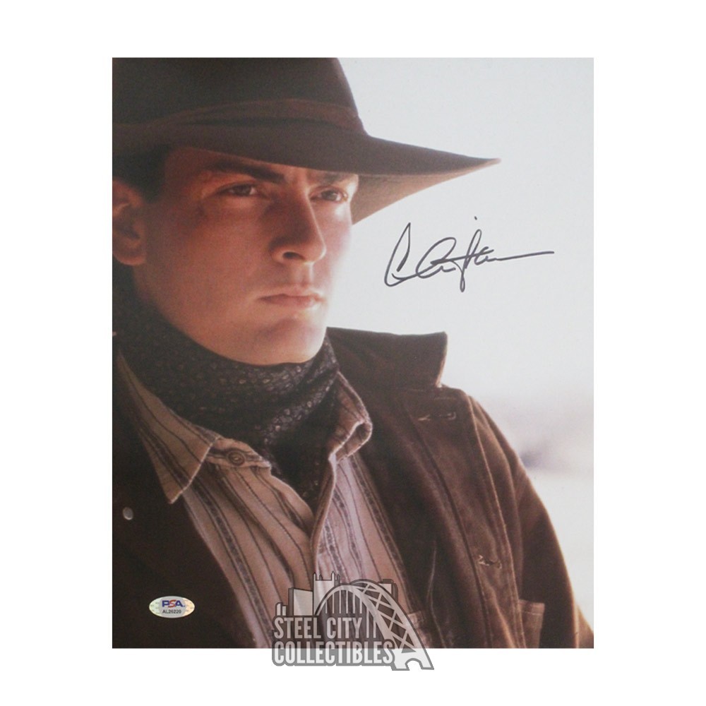 Charlie Sheen Autographed 11x14 Young Guns Photo - PSA | Steel City Collectibles