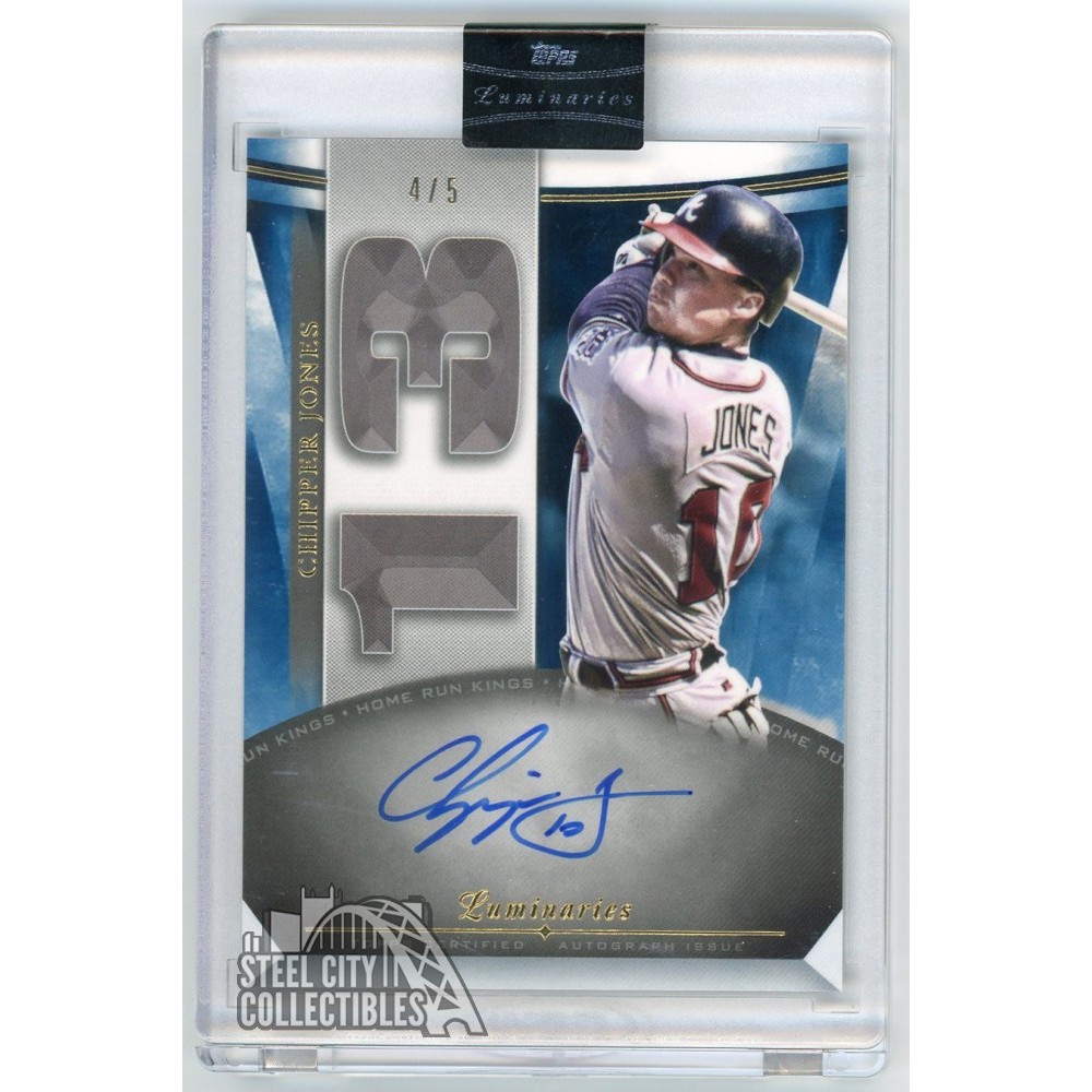 Chipper Jones 2021 Topps Luminaries Home Run Kings Blue Auto Card #HRK ...