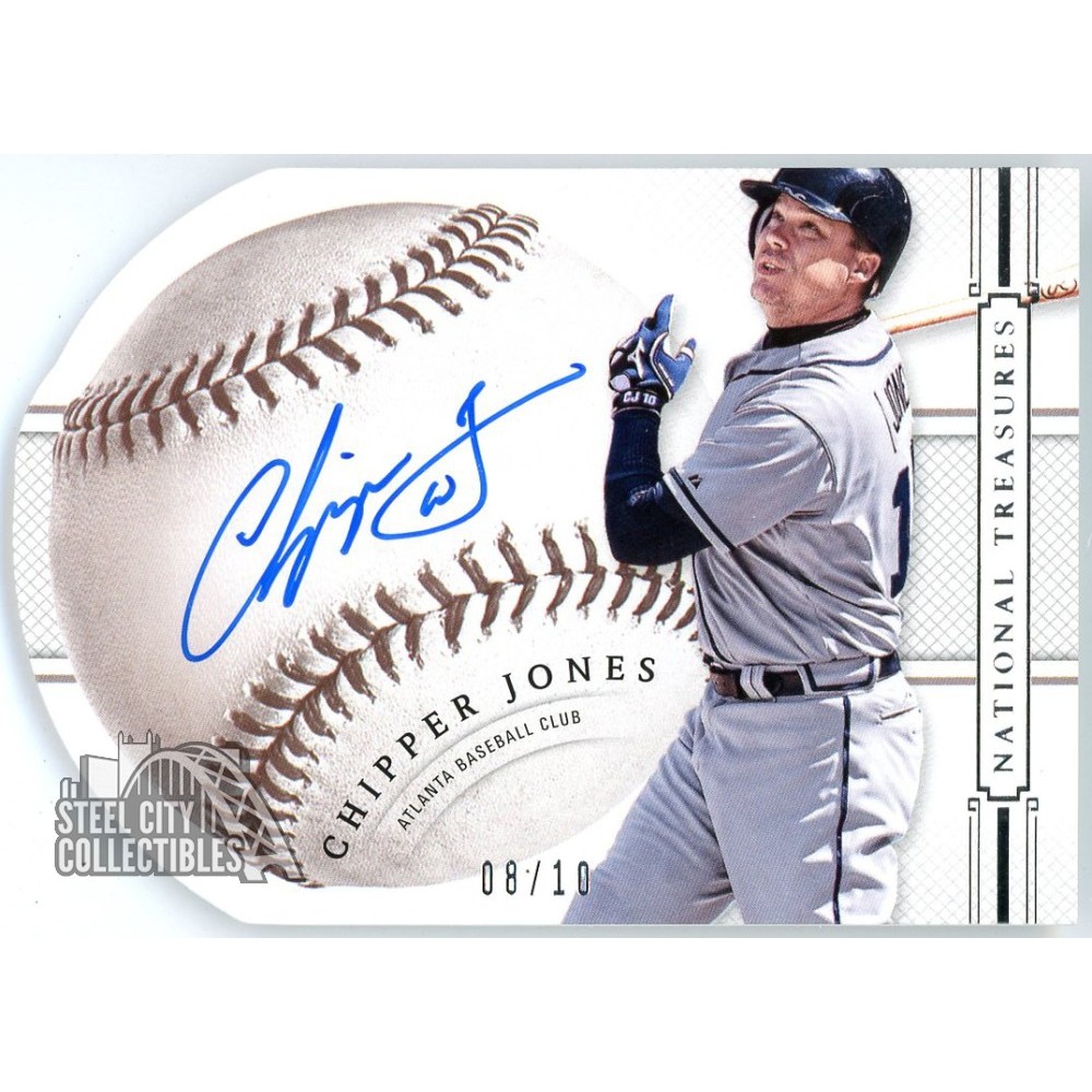 Chipper Jones 2014 Panini National Treasures Die Cut Autograph Card #19 ...