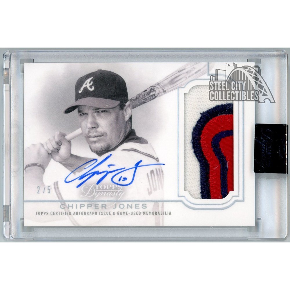 Chipper Jones 2020 Topps Dynasty Dynastic Deed Patch Autograph Card # ...