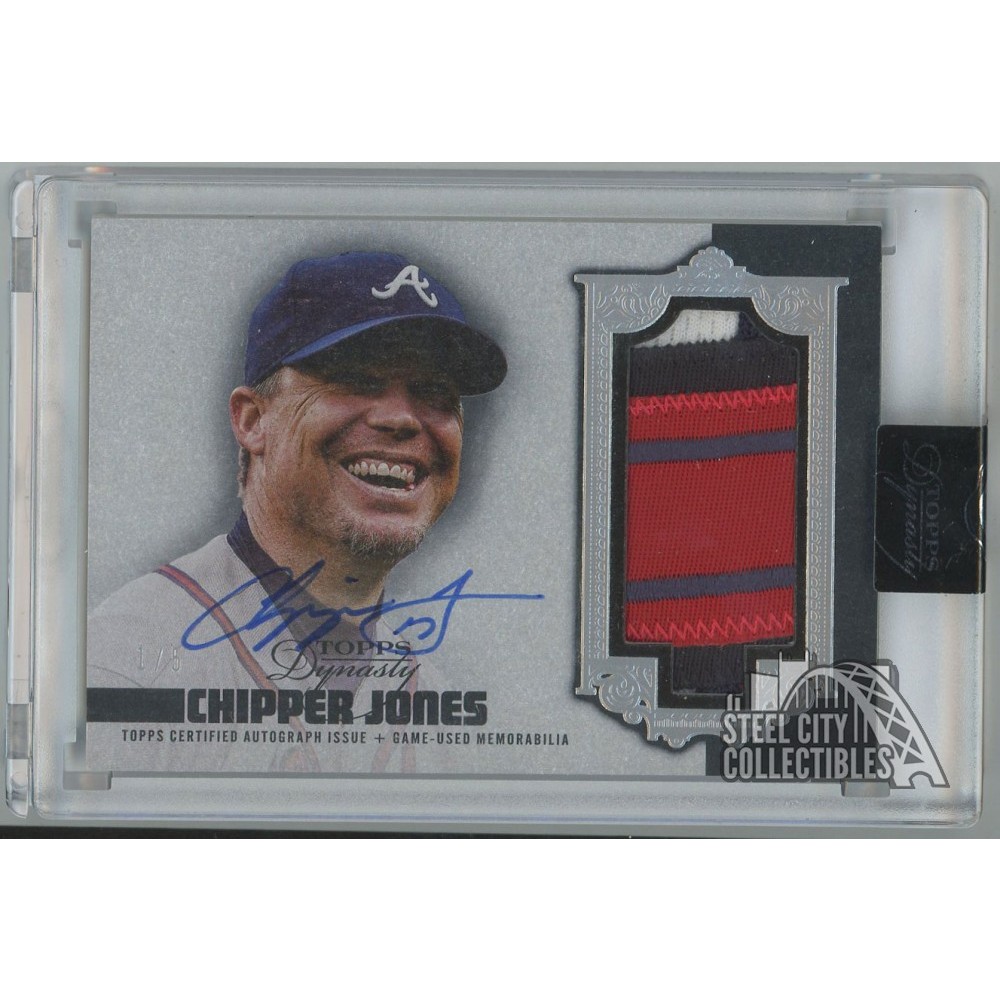 Chipper Jones 2019 Topps Dynasty Dynastic Deed Patch Autograph Card # ...
