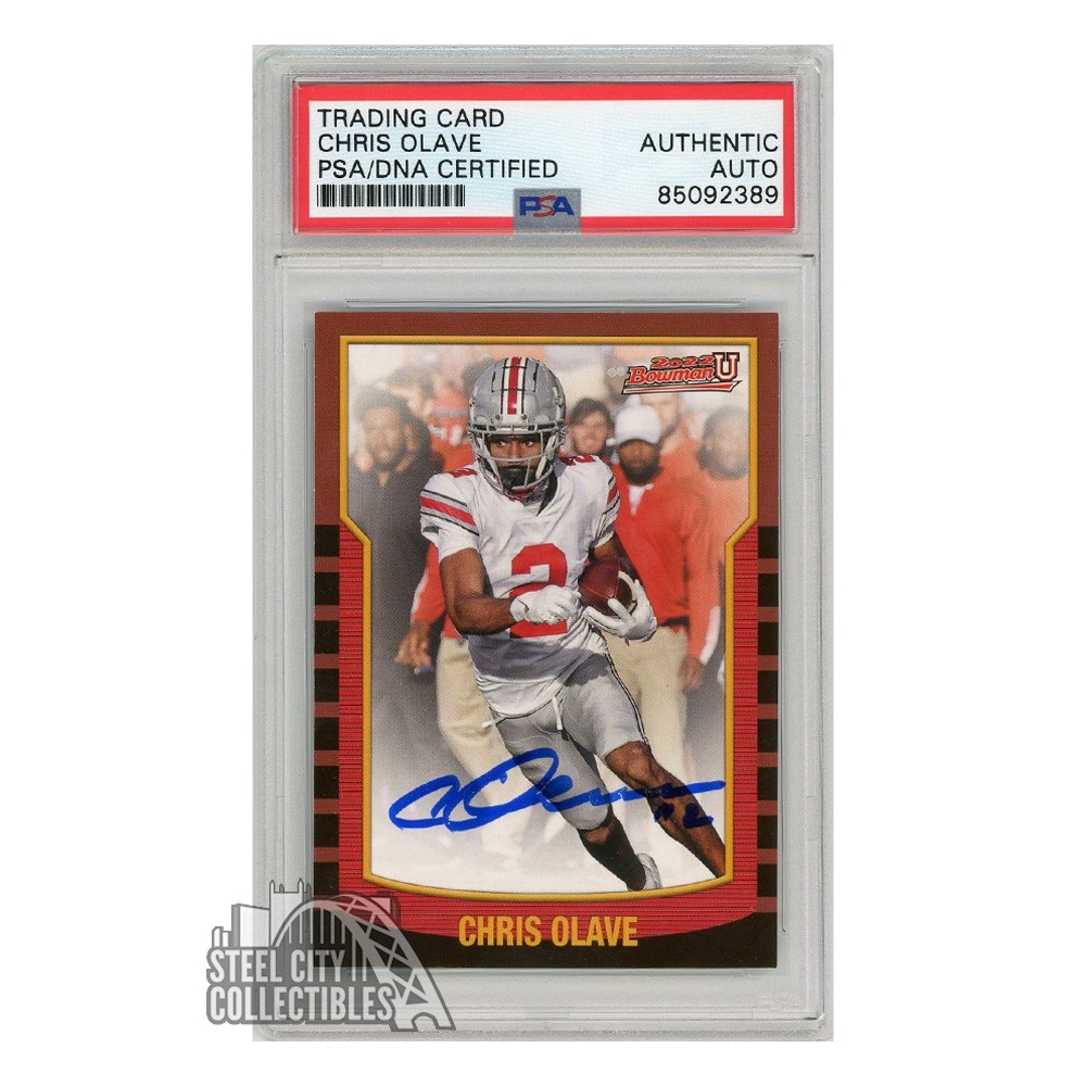 Chris Olave 2022 Bowman University 2000 Bowman Autograph Rookie Card ...