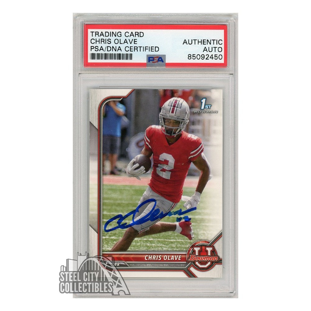 Chris Olave 2022 1st Bowman University Autograph Rookie Card #14 PSA ...