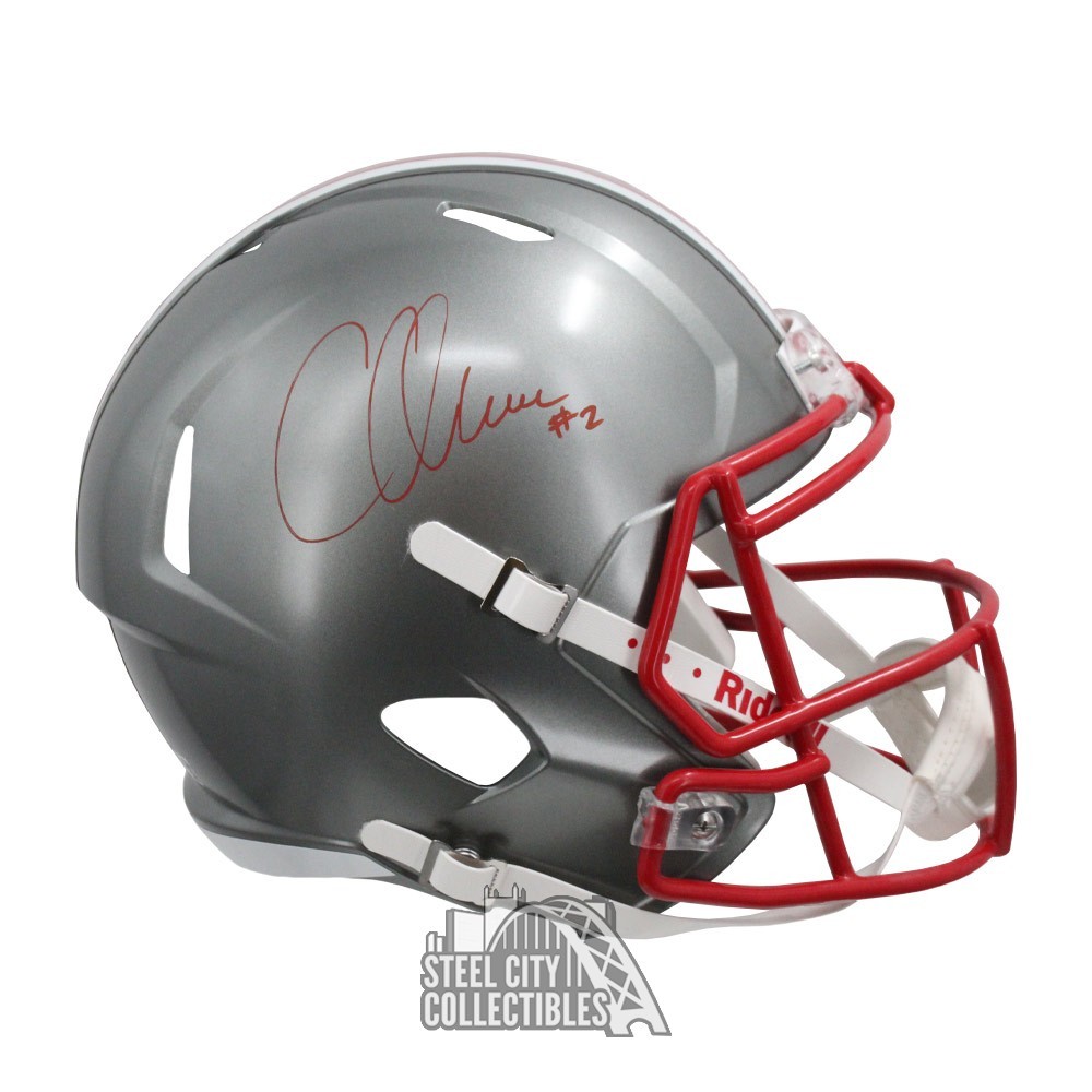 Chris Olave Autographed Ohio State Flash Full Size Replica Football ...