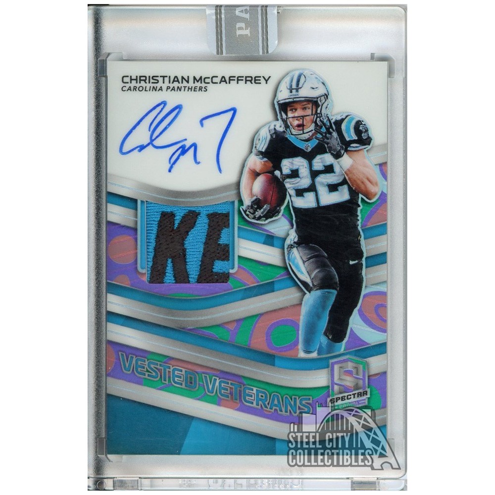 Christian McCaffrey 2019 Panini Spectra Vested Veterans Autograph Patch ...