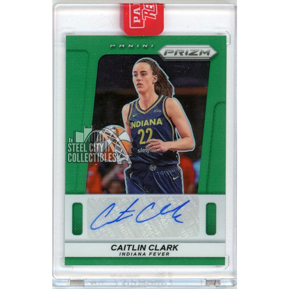 Caitlin Clark 2025 Panini Prizm WNBA Throwback Green Autograph Card #TB ...