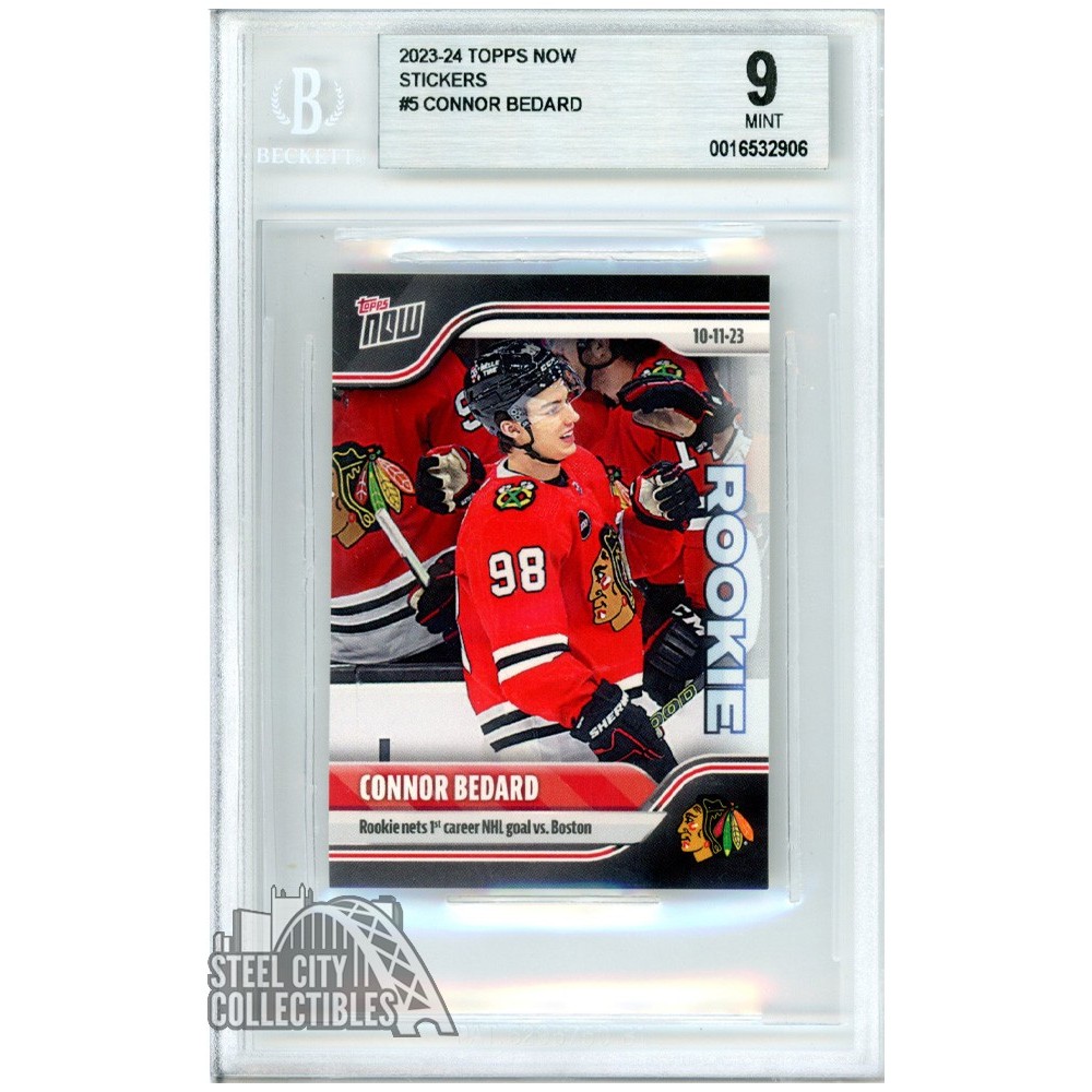 Connor Bedard 2023-24 Topps Now Stickers Rookie Card #5 BGS 9 MINT ...