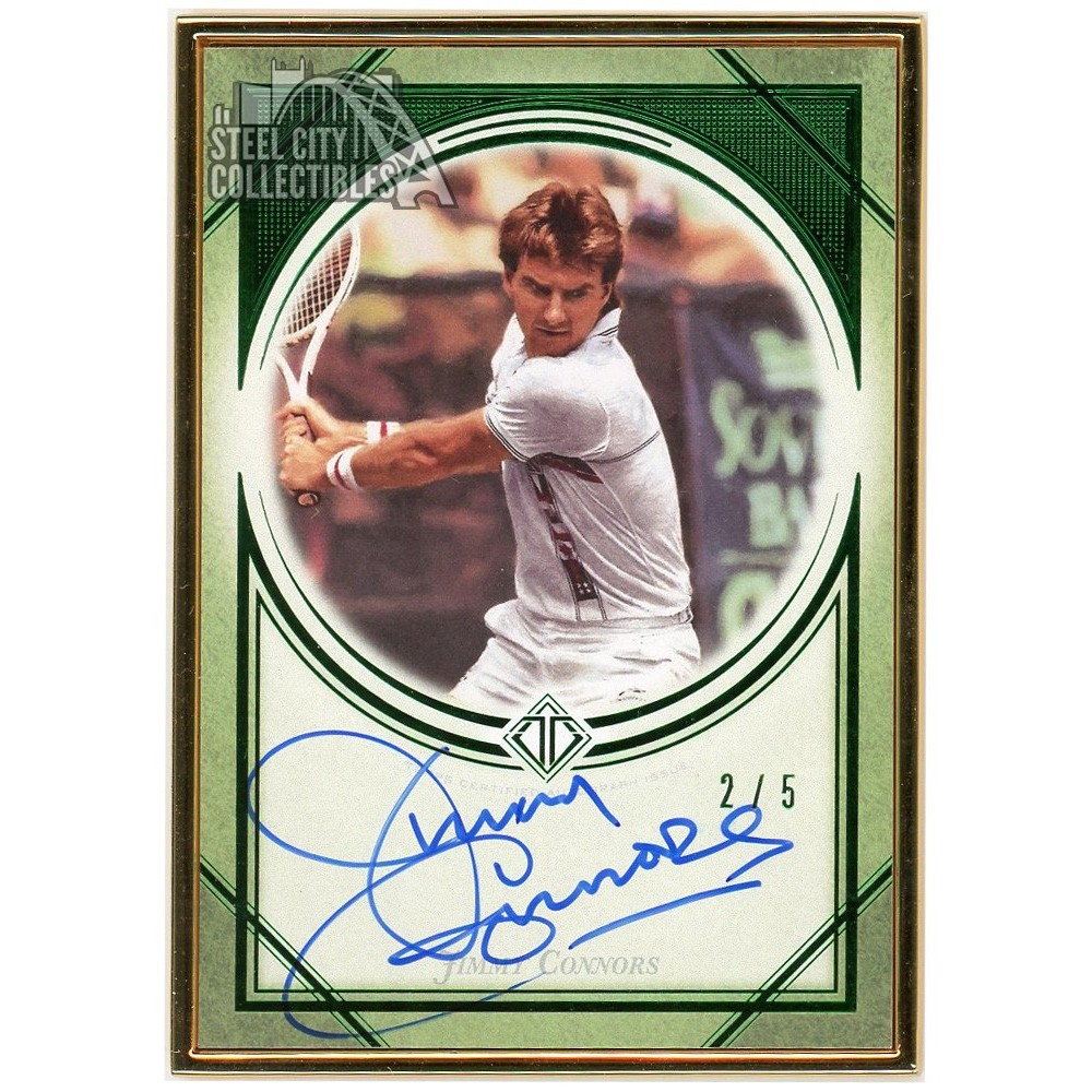 Jimmy Connors 2020 Topps Transcendent Tennis Emerald Autograph Card 2/5 ...